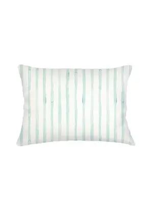 Anaya Riviera Striped Linen Pillow With Down Alternative Insert - Aqua