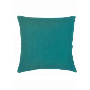 Anaya So Soft Linen Euro Pillow With Down Insert Teal