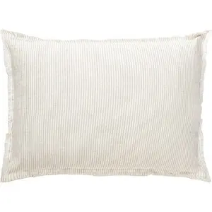 Anaya So Soft Linen Pillow With Down Insert Beige Pinstripe