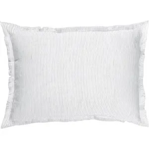 Anaya So Soft Linen Pillow With Down Insert Grey Pinstripe
