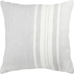 Anaya So Soft Linen Pillow With Down Insert - Light Grey Bold Stripes