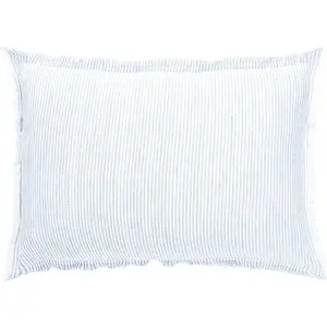 Anaya So Soft Linen Pillow With Down Insert Sky Blue Pinstripe