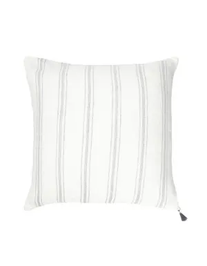 Anaya Grey Petite Stripe Linen Pillow Cover Only White With Grey Stripes