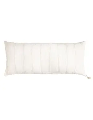 Anaya Grey Petite Stripe Linen Pillow Cover Only - White