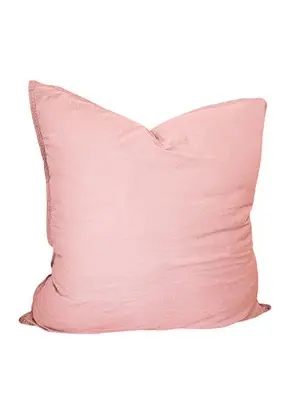 Anaya Stonewashed Cotton Percale Pillow With Down Alternative Insert Euro Blush Pink