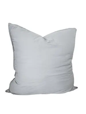 Anaya Stonewashed Cotton Percale Pillow With Down Alternative Insert - Euro Pebble Grey