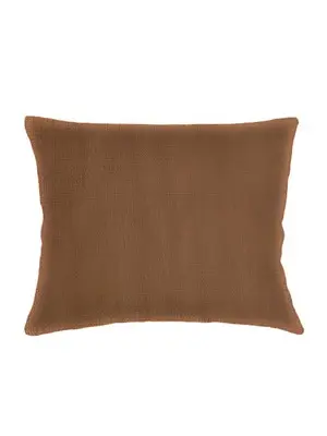 Anaya So Soft Linen Dutch Euro Pillow With Down Insert - Caramel