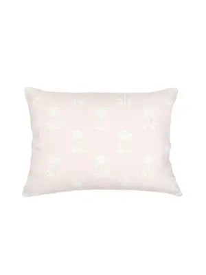 Anaya Vintage Block Print Linen Dutch Euro Pillow With Down Insert - Pink