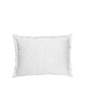 Anaya So Soft Linen Pillow With Down Alternative Insert Grey Pinstripe