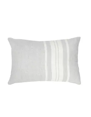 Anaya So Soft Linen Pillow With Down Alternative Insert - Light Grey Bold Stripes