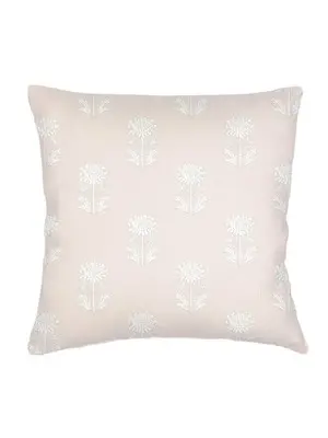 Anaya Block Print Linen Pillow With Down Alternative Insert - Pink