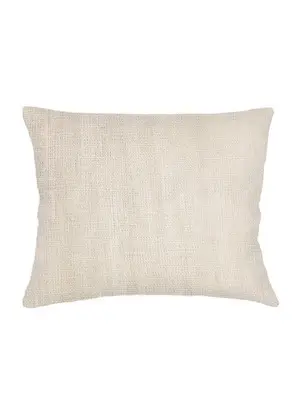 Anaya So Soft Linen Luxe Blue Dutch Euro Pillow With Down Alternative Insert Natural Beige
