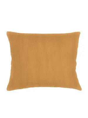 Anaya So Soft Linen Luxe Blue Dutch Euro Pillow With Down Alternative Insert Tuscan Yellow