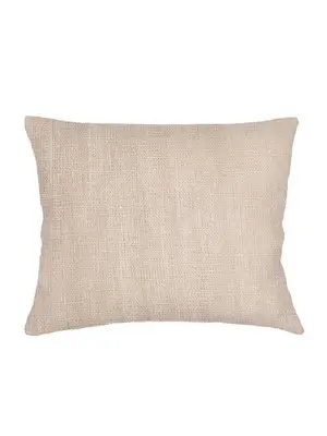 Anaya So Soft Linen Luxe Blue Dutch Euro Pillow With Down Alternative Insert Warm Beige
