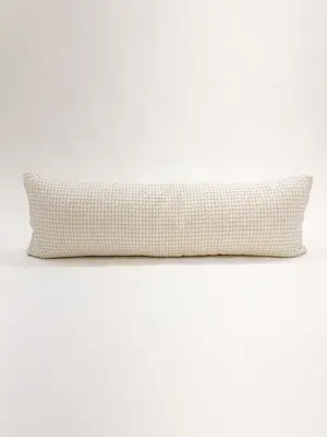 Anaya Cool Cotton Waffle Weave Pillow With Down Insert - Beige