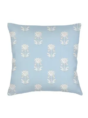 Anaya Vintage Block Print Linen Euro Pillow With Down Alternative Insert Blue