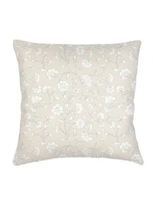 Anaya Jaipur Floral Linen Euro Pillow With Down Insert - Beige