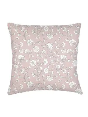 Anaya Jaipur Floral Linen Euro Pillow With Down Insert - Brown