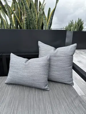 Anaya Seaside Smooth Indoor Outdoor Pillow - Grey