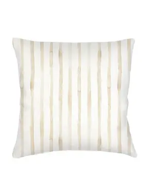 Anaya Riviera Striped Linen Pillow With Down Insert Beige