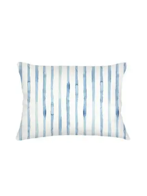 Anaya Riviera Striped Linen Pillow With Down Insert - Blue