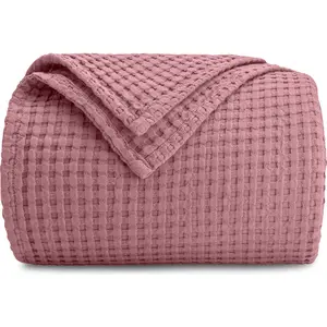 COMFY CUBS Adult Waffle Blanket - Mauve