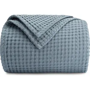 COMFY CUBS Adult Waffle Blanket - Pacific Blue