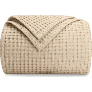 COMFY CUBS Adult Waffle Blanket - Sand