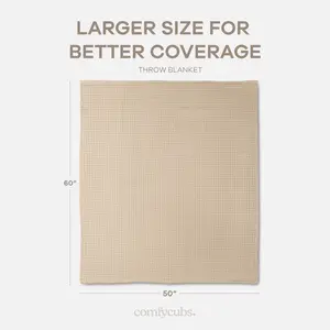 COMFY CUBS Adult Waffle Blanket - Sand