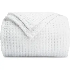 COMFY CUBS Adult Waffle Blanket - White