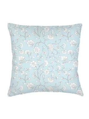 Anaya Jaipur Floral Linen Pillow With Down Alternative Insert Blue