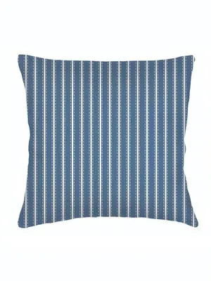 Anaya French Stripe Linen Euro Pillow With Down Alternative Insert - Navy Blue