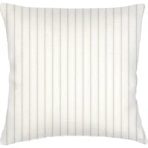 Anaya French Stripe Linen Euro Pillow With Down Insert - Beige