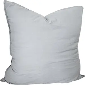 Anaya Stonewashed Cotton Percale Pillow Cover Only - Euro Pebble Grey