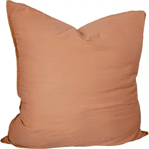Anaya Stonewashed Cotton Percale Pillow Cover Only - Euro Rustic Orange