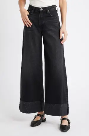 Rag & Bone Sofie Cuffed High-waist Wide-leg Jeans