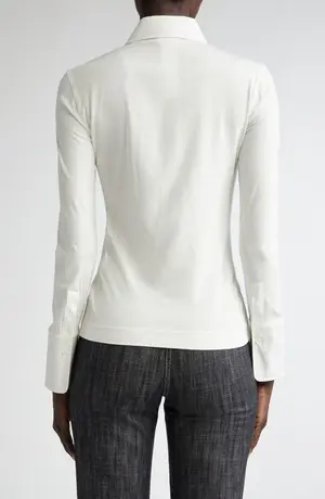 Akris Mixed Media Button-up Shirt
