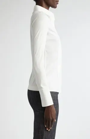 Akris Mixed Media Button-up Shirt