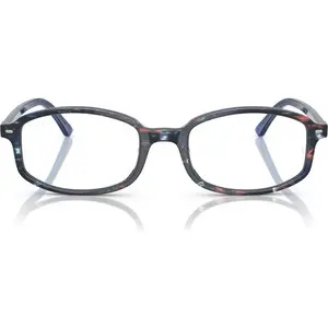 Ray-ban 52mm Irregular Eyeglasses - Blue Havana