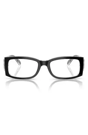 Ray-ban 52mm Square Eyeglasses - Transparent Grey