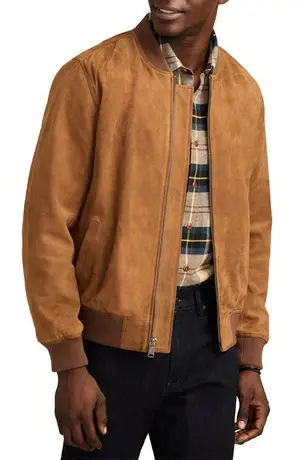 Lucky Brand Suede Bomber Jacket