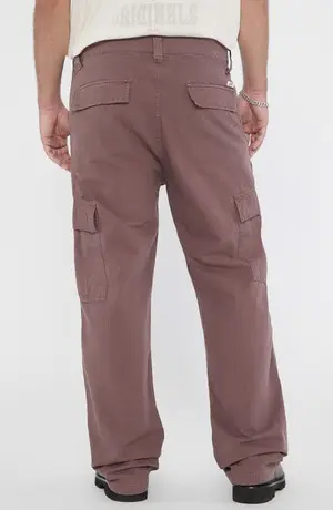 GUESS ORIGINALS Ripstop Panel Mid-rise Cargo Pants - Beige