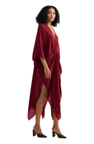 REISTOR Front Twist Kaftan Dress
