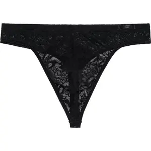 HOM Free Cut Lace Thong - Black