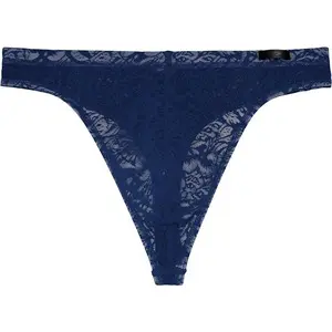 HOM Free Cut Lace Thong - Navy