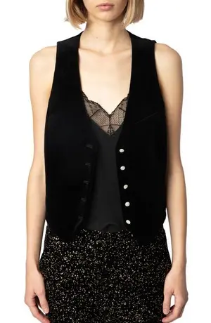 Zadig&Voltaire Emaux Velvet Vest - Noir