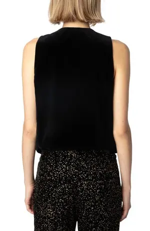 Zadig&Voltaire Emaux Velvet Vest - Noir