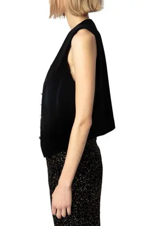 Zadig&Voltaire Emaux Velvet Vest - Noir