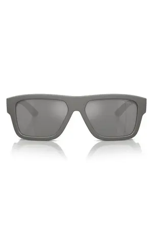 Prada 56mm Square Sunglasses - Grey Silver