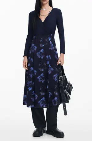 Desigual Philadelphia Long Sleeve Wrap Dress